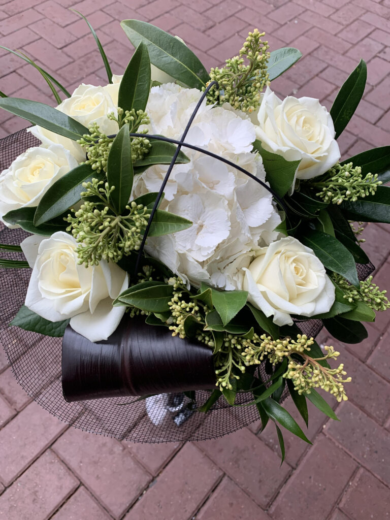 Playa Blanca; Half Dozen White Roses in a vase - Plush Floral Studio